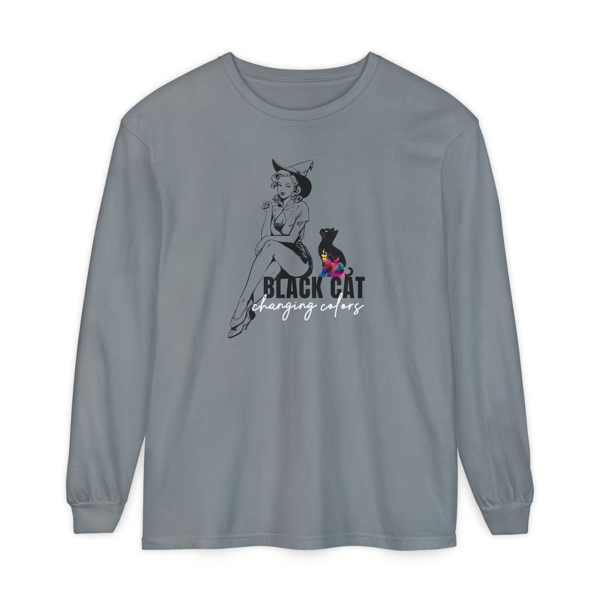 Black Cat Pin Up Long Sleeve Tee – Wicked Leap