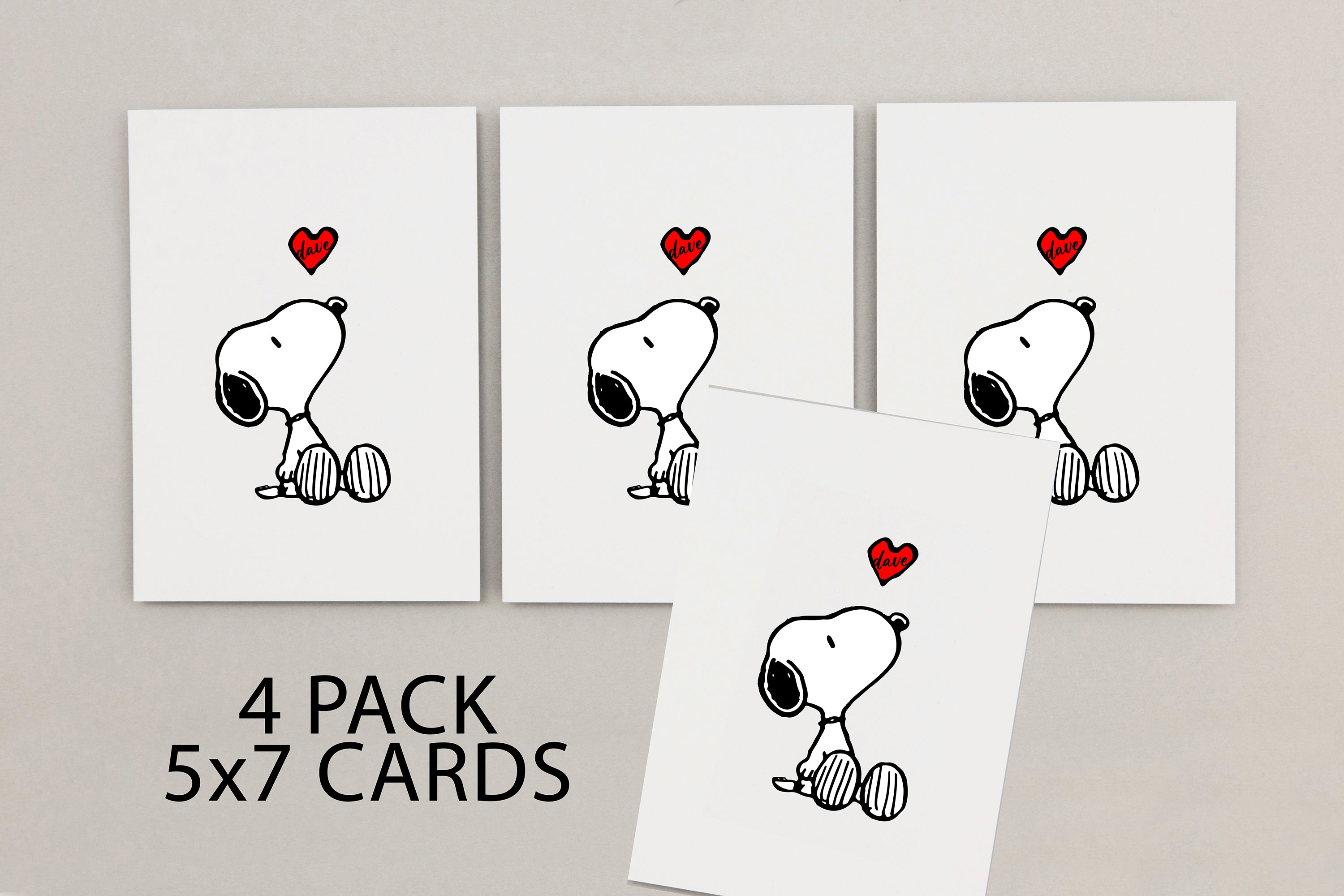 Bundle of 4 Snoopy Heart Valentines Day Cards – Wicked Leap